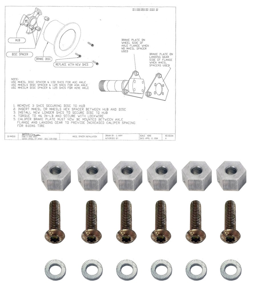 KIT, TWO WHEEL ADAPTER KIT FOR 8X6 TIRE ON MHE6B (FOR A3Z, A3R axles ...
